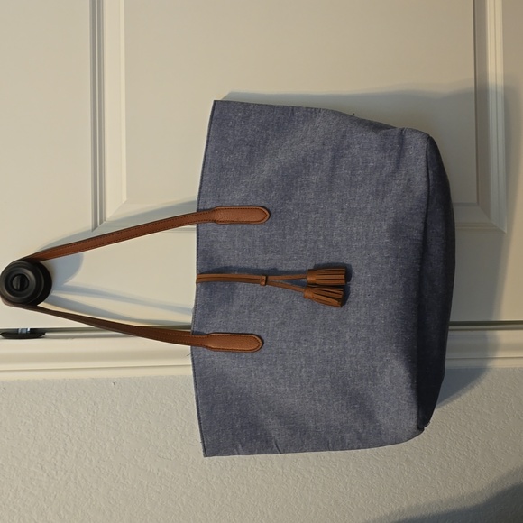Ulta Beauty | Bags | Ulta Tote Bag In A Blue Jean Material With Faux ...